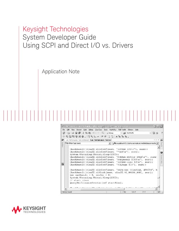 Using SCPI and Direct I/O vs. Drivers PDF Asset Page | Keysight